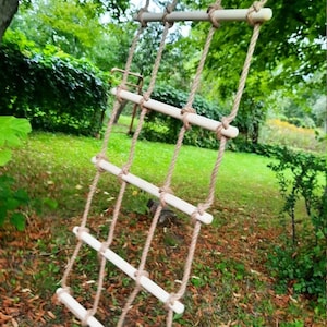 Double Rope Ladder With Natural Rope for Treehouses, Playgrounds ...