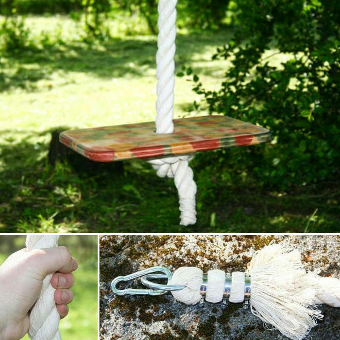 Rustic Rope Swing One of a Kind Painted Seat 6.6-66 Feet - Etsy