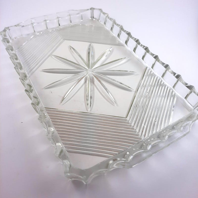 Cut Glass Tray - Etsy