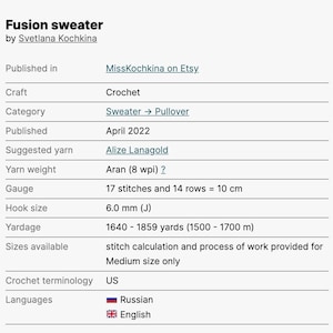 Fusion Sweater (PDF Crochet Pattern) - Etsy