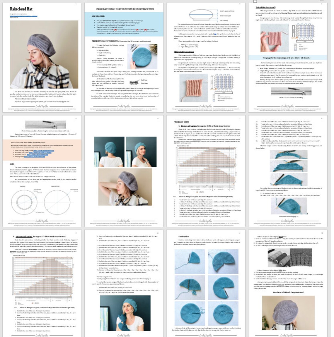 Raincloud Hat Pattern PDF Crochet Pattern - Etsy