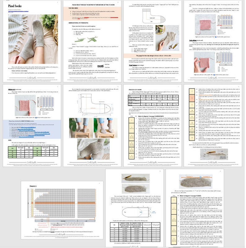 Pixel Socks (PDF Crochet Pattern) - Etsy