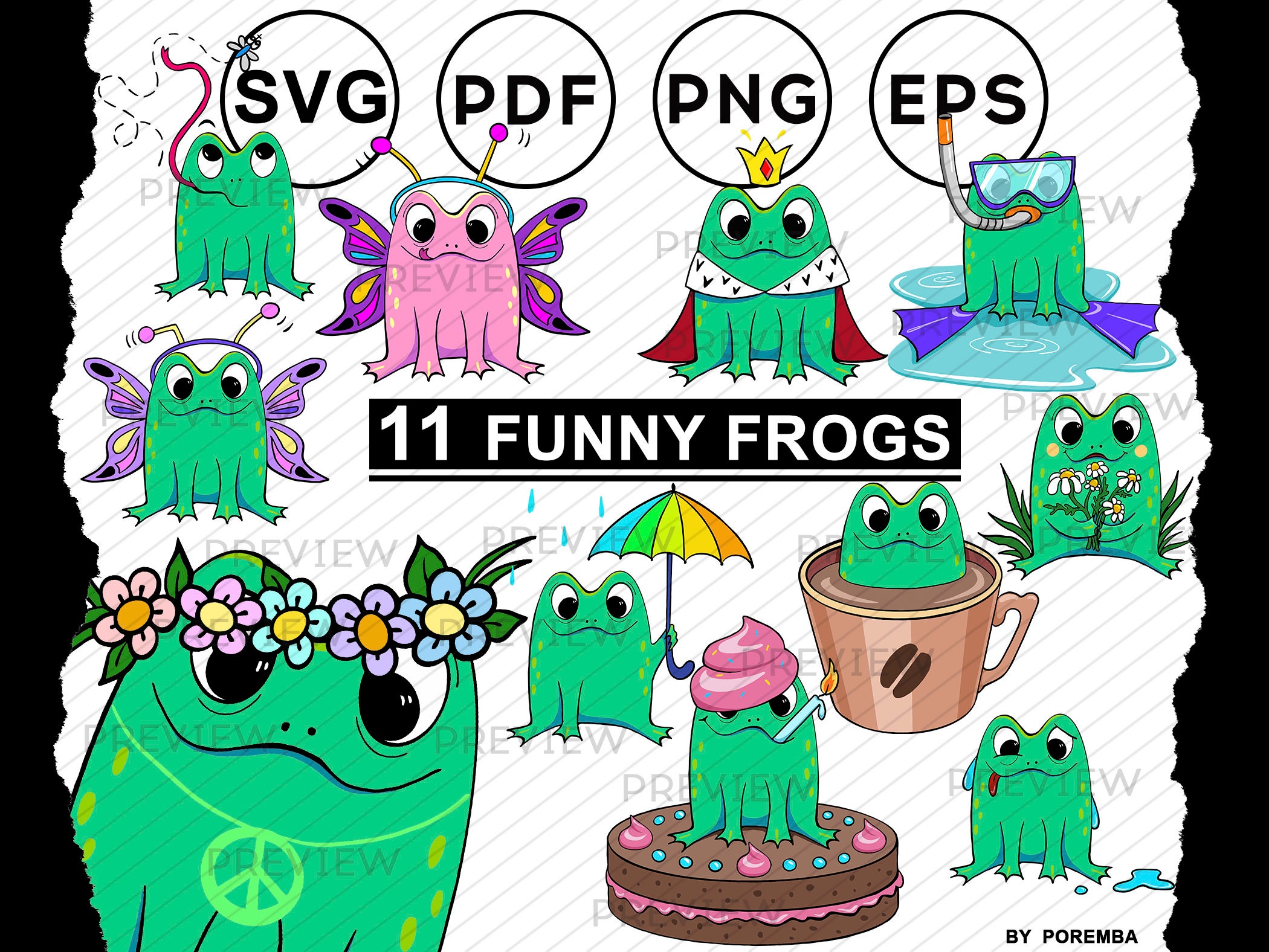 Frog Clipart. Cartoon Frogs. Frog Icons. Frog Vinyl. Frog Illustrations ...