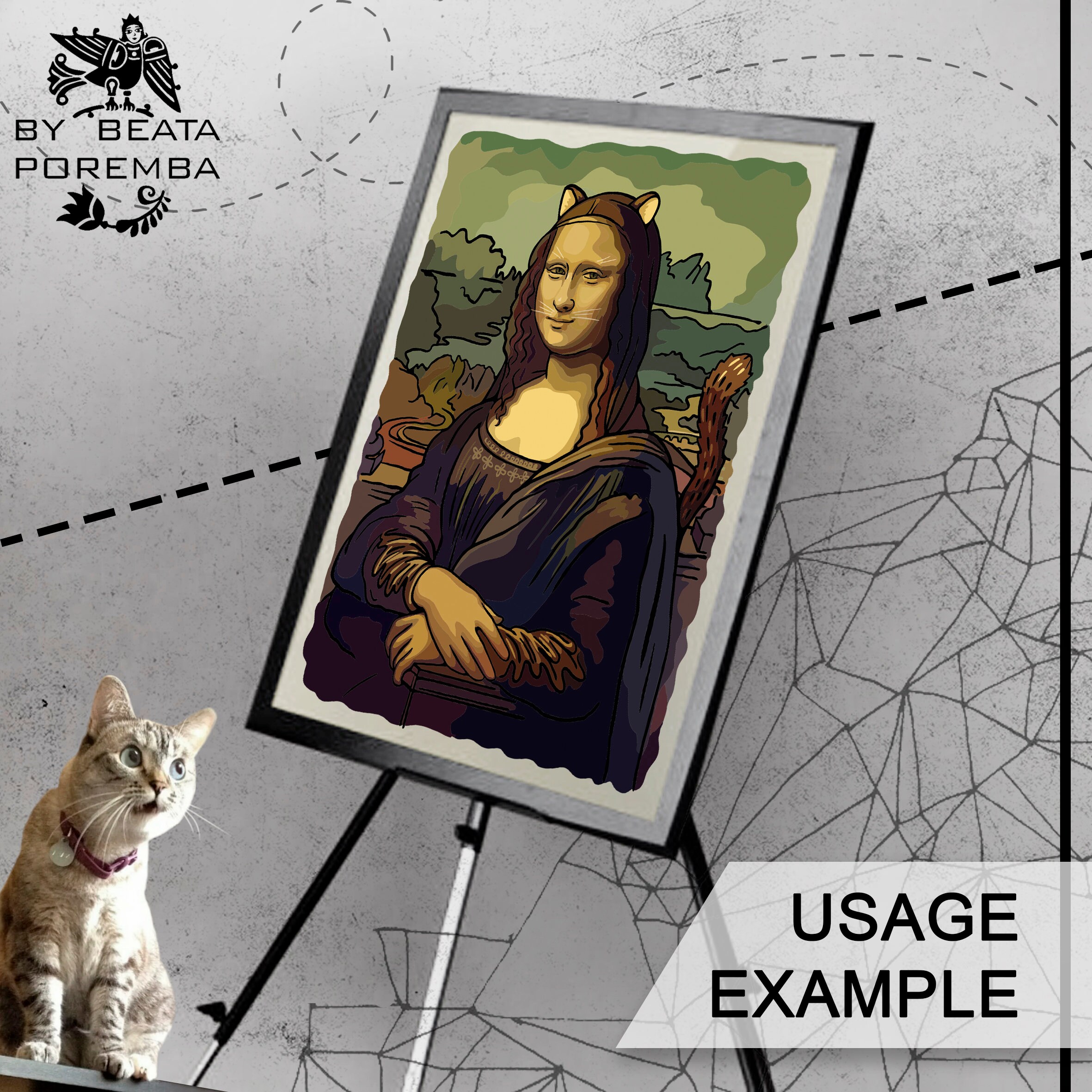 Mona Lisa Clipart. Vector Portrait. Leonardo Da Vinci Paintings Bundle ...