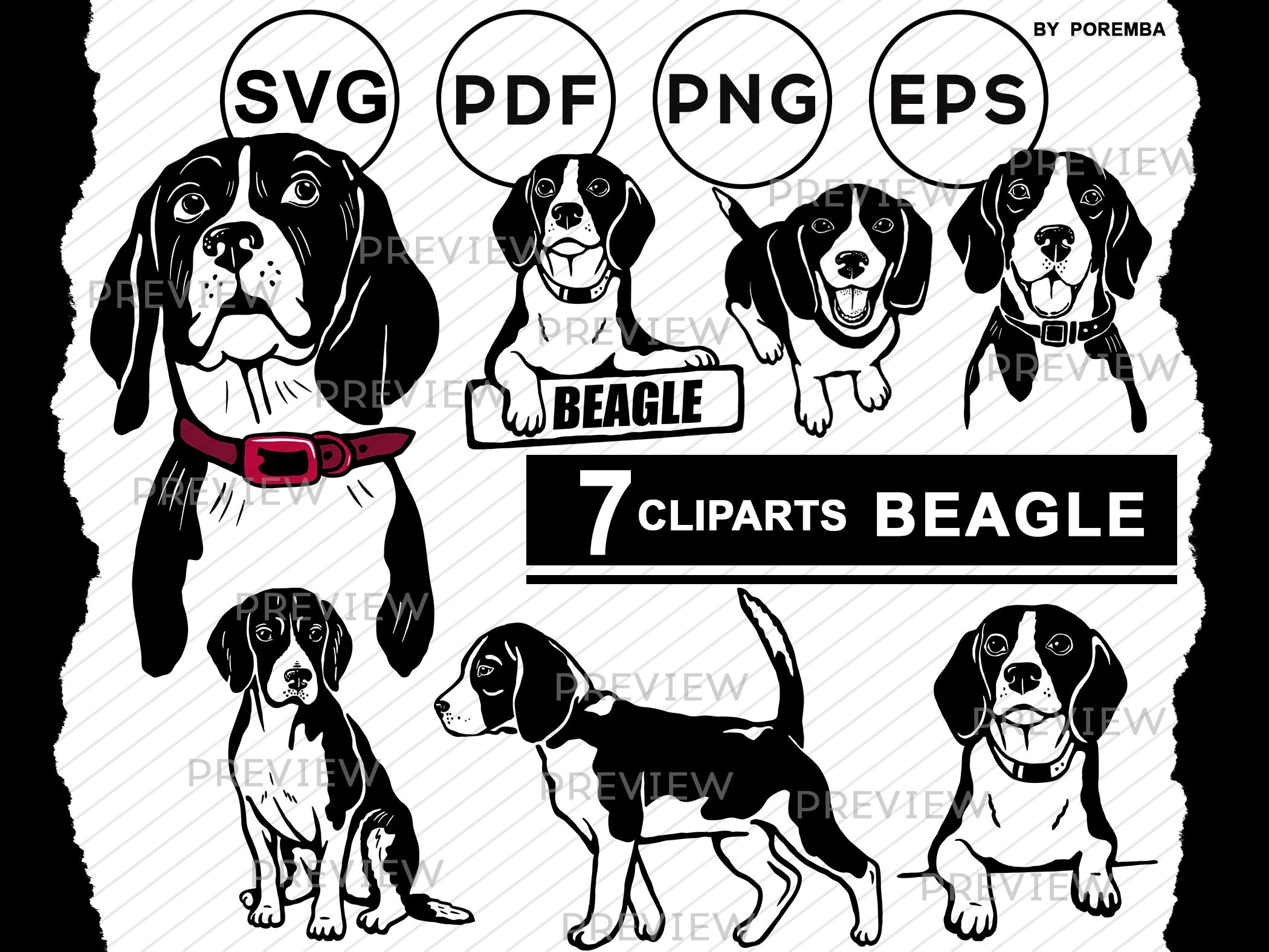 Beagle Clipart. Dog Image and Illustration. Animal Clipart. Beagle Dog ...
