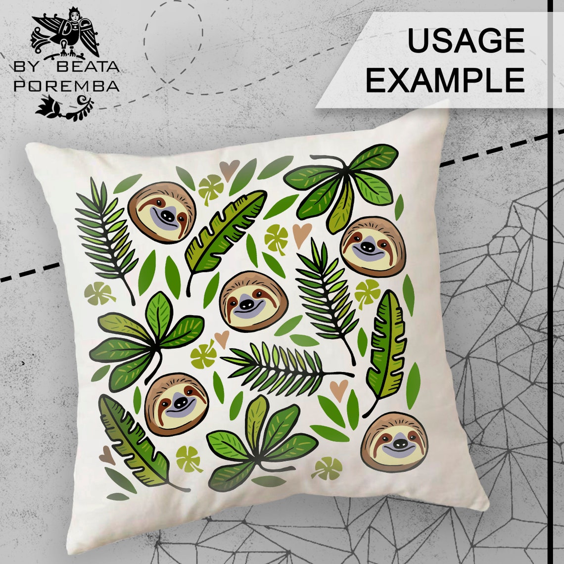 Sloth Clipart Set. Sloth Outline. Laser Cut. Image and Illustration ...