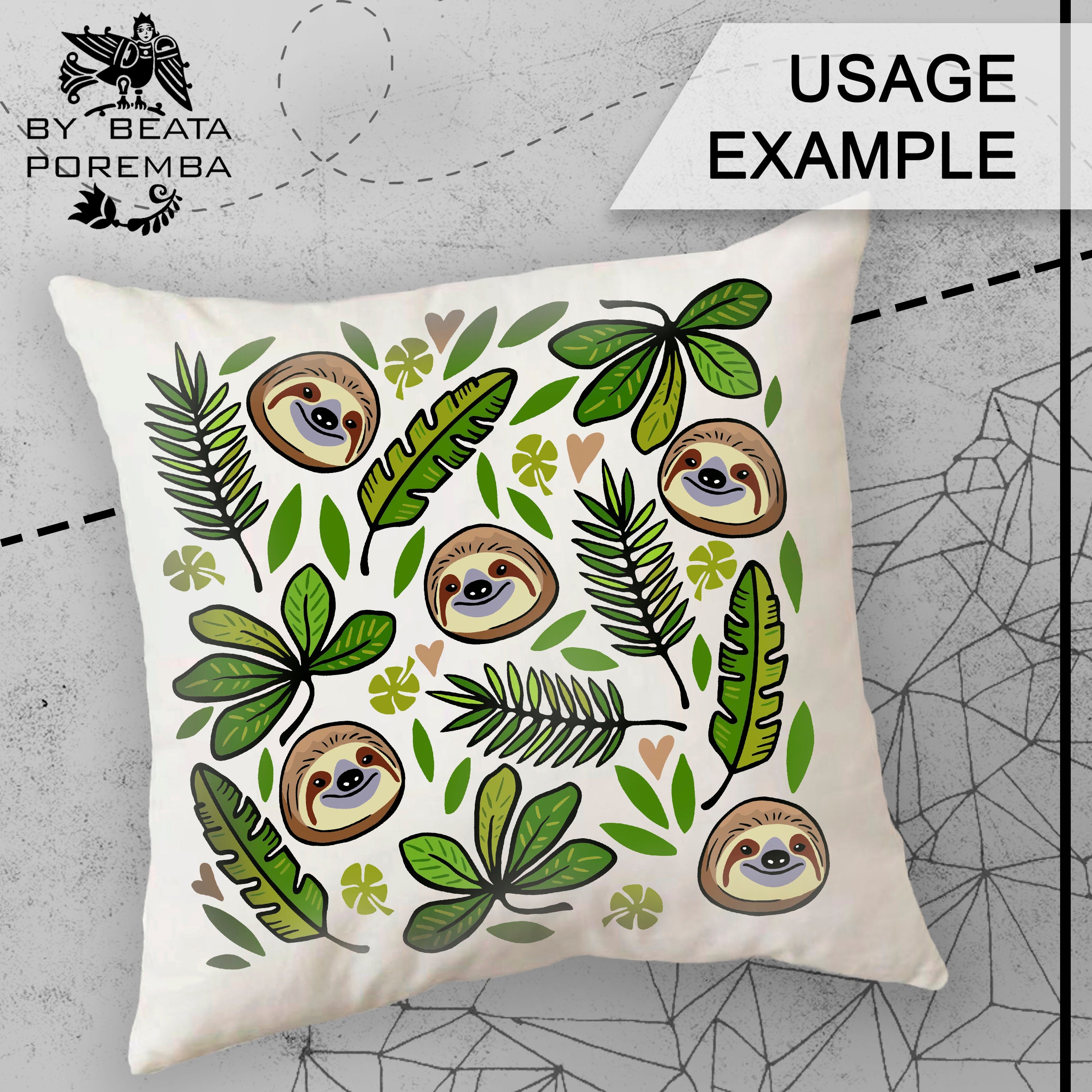 Sloth Clipart Set. Sloth Outline. Laser Cut. Image and Illustration ...