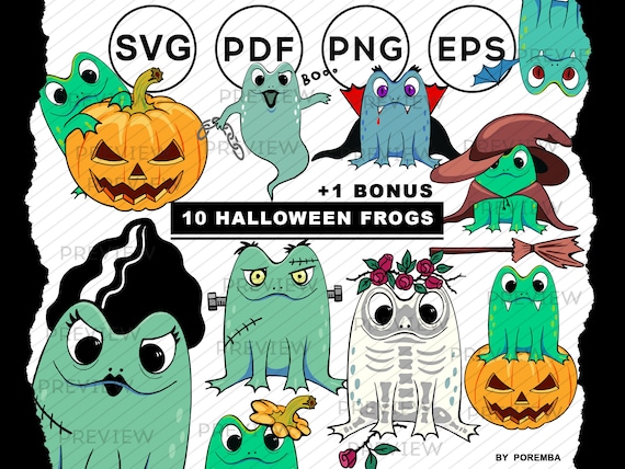 Halloween Frogs Clipart. Frog Icons. Frog Sticker. Frog - Etsy