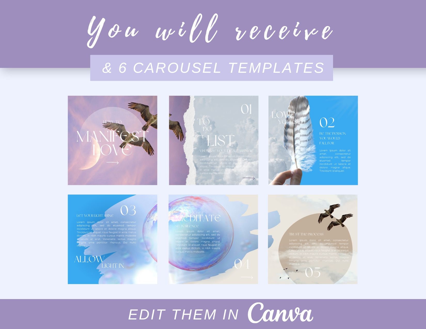 Instagram Post Spiritual Templates Bundle - Canva Templates ...