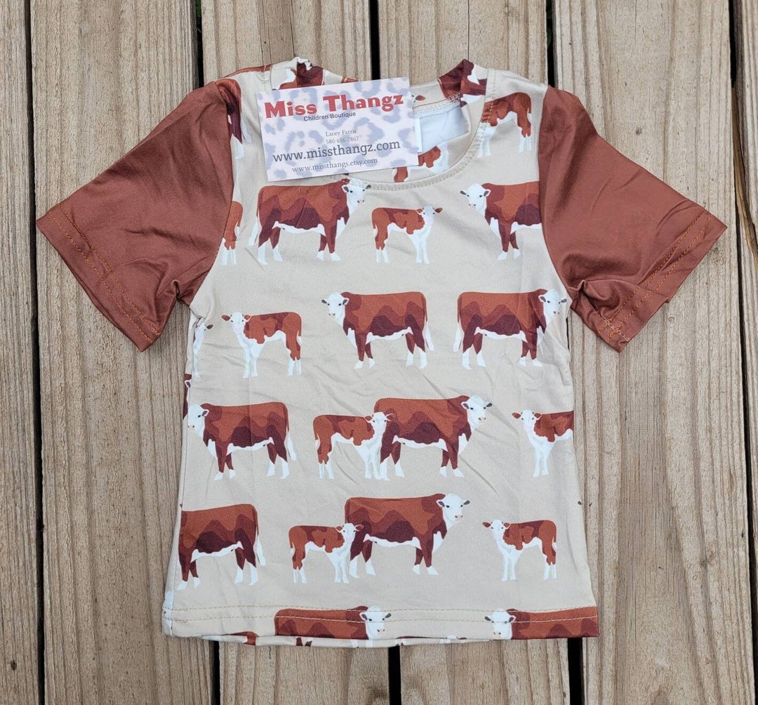 Hereford Cow Shirt for Kids, Cattle Western Toddler Wear, Hereford Baby ...