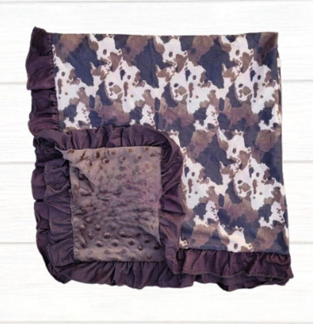 Cow Print Baby Blanket, Cow Print Stuff, Plush Blanket, Western Baby ...
