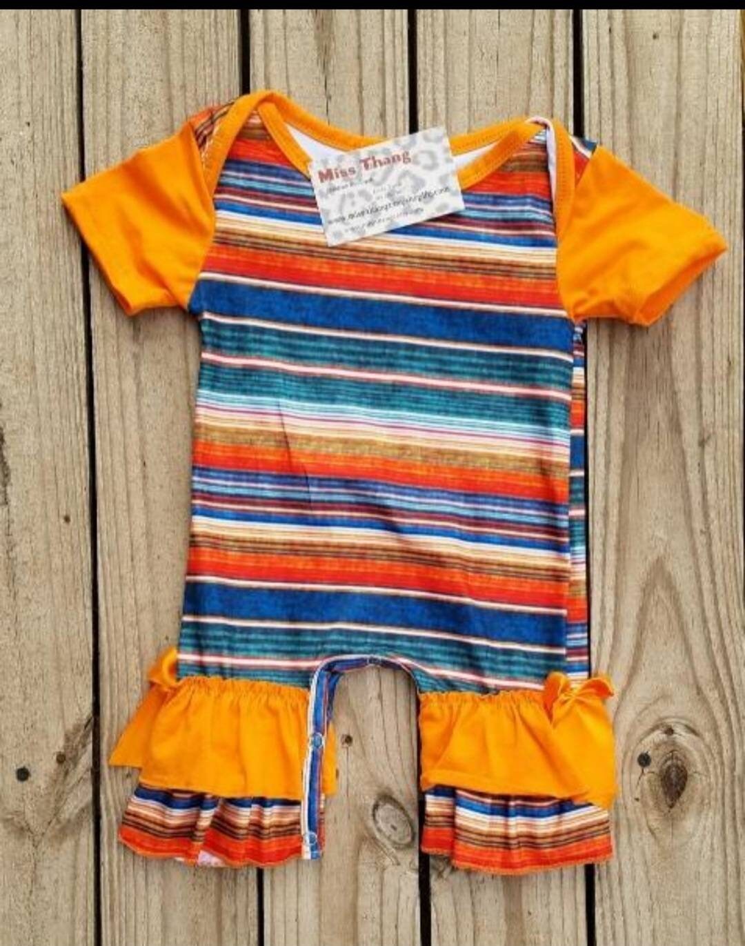 Western Romper, Western Baby Girls Clothes, Serape Rodeo Wear, Bright ...