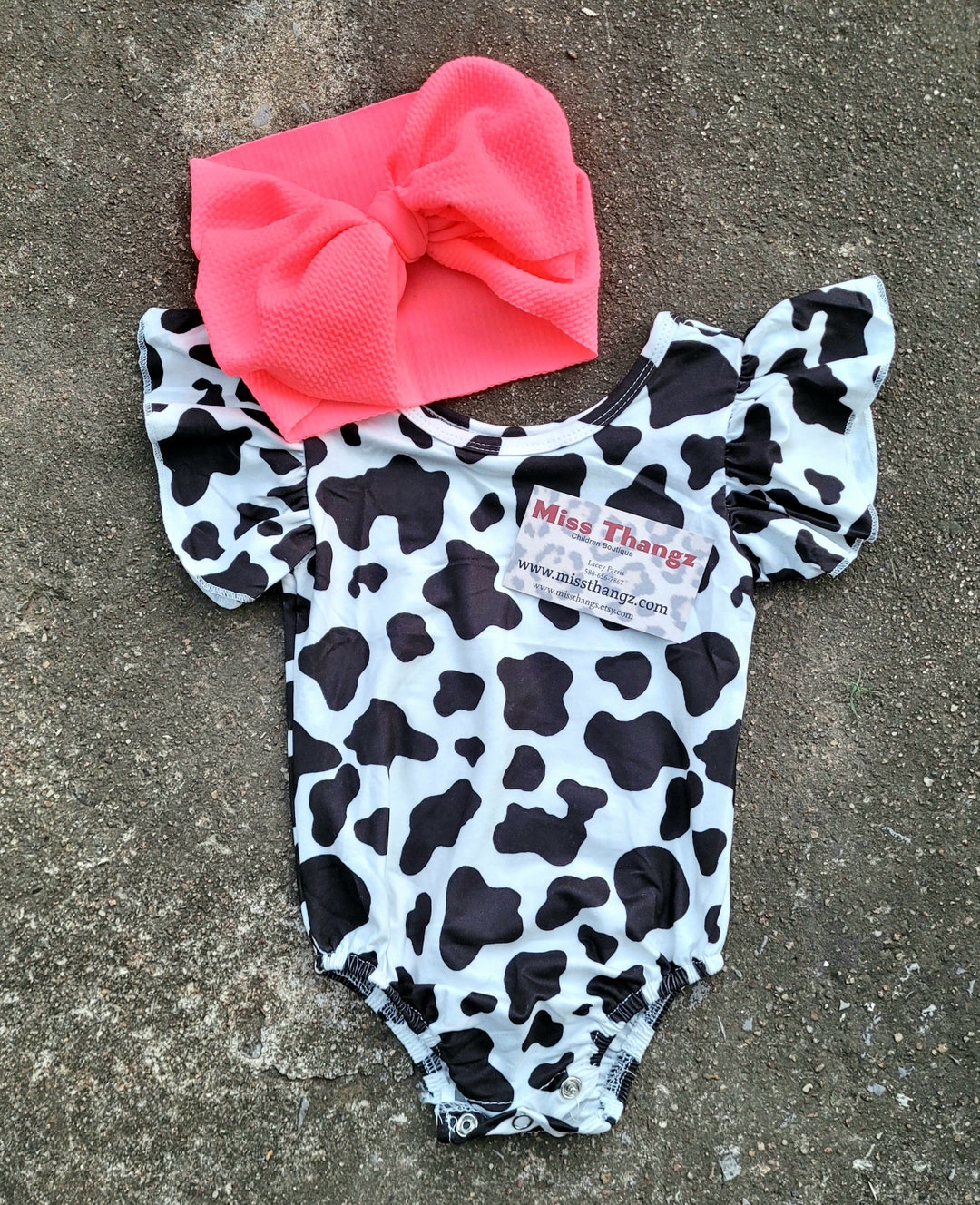 Western Infant Baby Girls Outfit, Coming Home Cow Print Cowgirl ...
