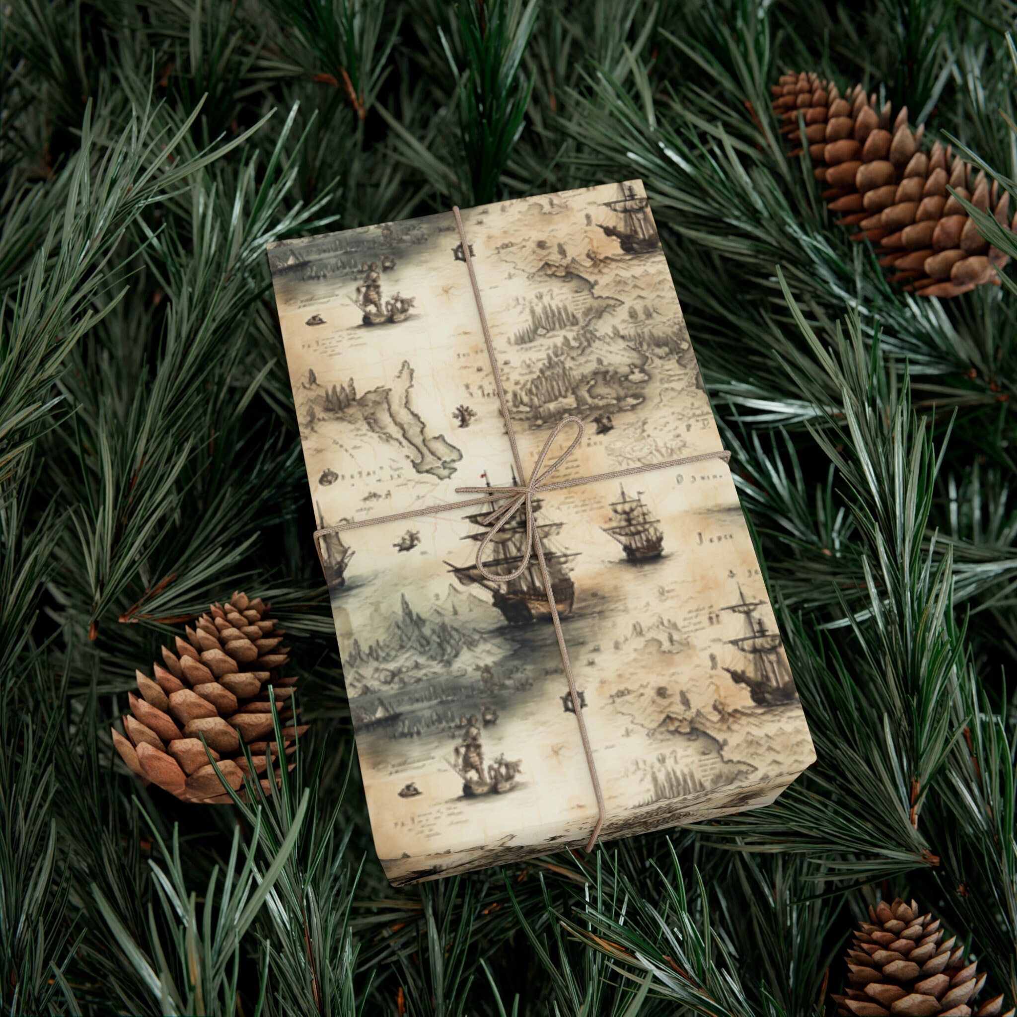 Travel Map Wrapping Paper Fictional World Map Wrapping Paper High ...