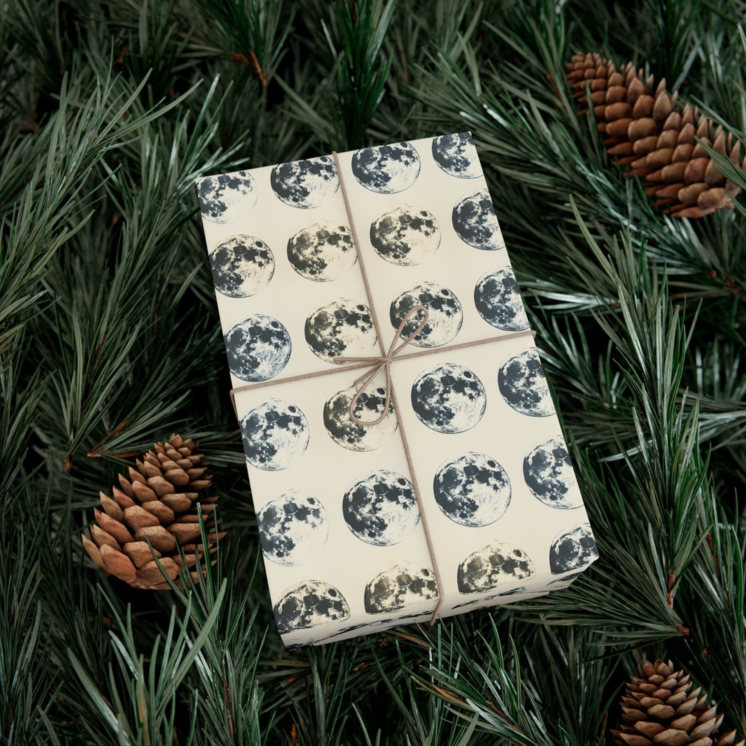 Lunar Phases Gift Wrap Papers Moon Phases Gift Wrapping Paper Astronomy ...