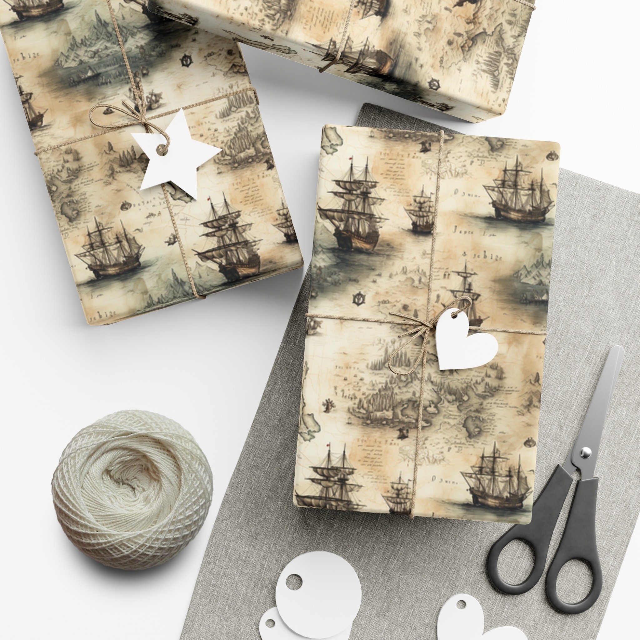 Travel Map Wrapping Paper Fictional World Map Wrapping Paper High ...
