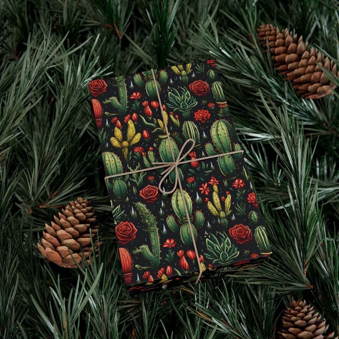 Cactus Gift Wrapping Paper Cacti Gift for Plant Lovers Wrapping Paper ...