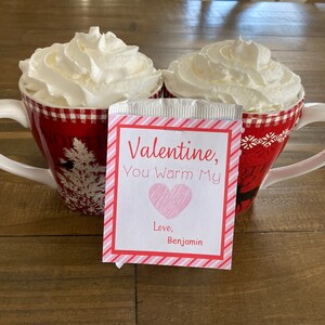 PRINTABLE Valentine's Day Hot Chocolate Packet Cards - Editable - Etsy