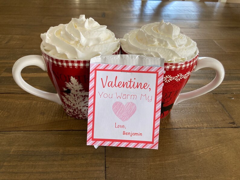 PRINTABLE Valentine's Day Hot Chocolate Packet Cards - Editable - Etsy