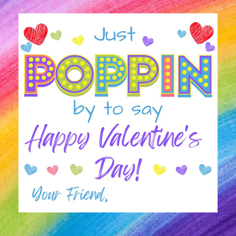 PRINTABLE Valentine's Day POPPIT Cards - Editable - Etsy