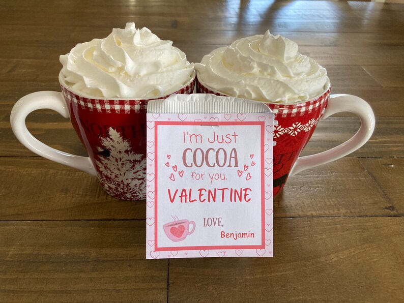 PRINTABLE Valentine's Day Hot Chocolate Packet Cards - Editable - Etsy