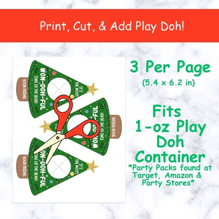 INSTANT DOWNLOAD Christmas Play Doh Tags - Cards - Candy Free Treat ...