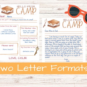 EDITABLE Letter From Camp Letter & Journal Pages - S'mores - Etsy