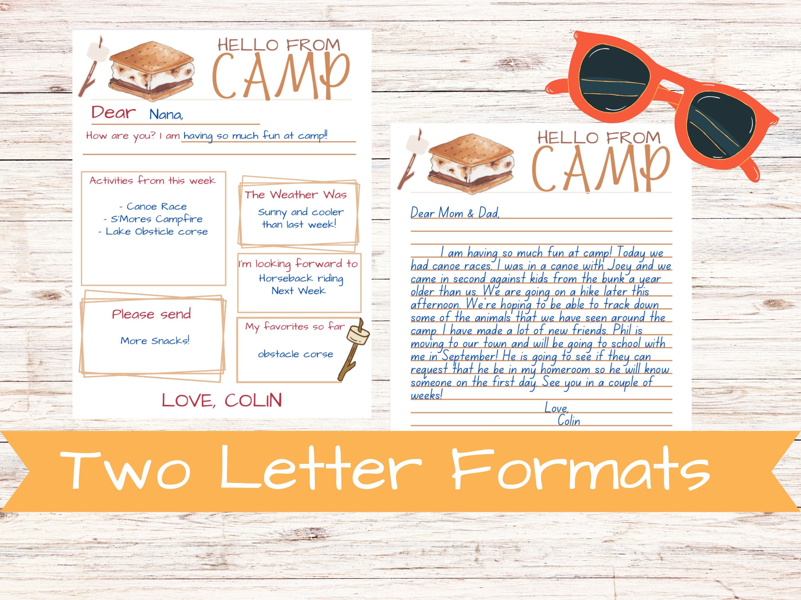 EDITABLE Letter From Camp Letter & Journal Pages S'mores - Etsy