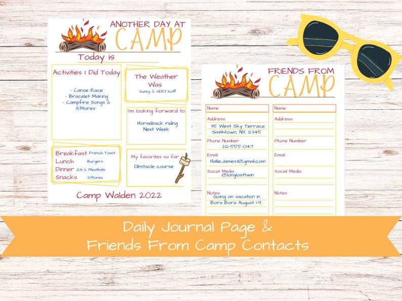 EDITABLE Letter From Camp Letter & Journal Pages Campfire - Etsy
