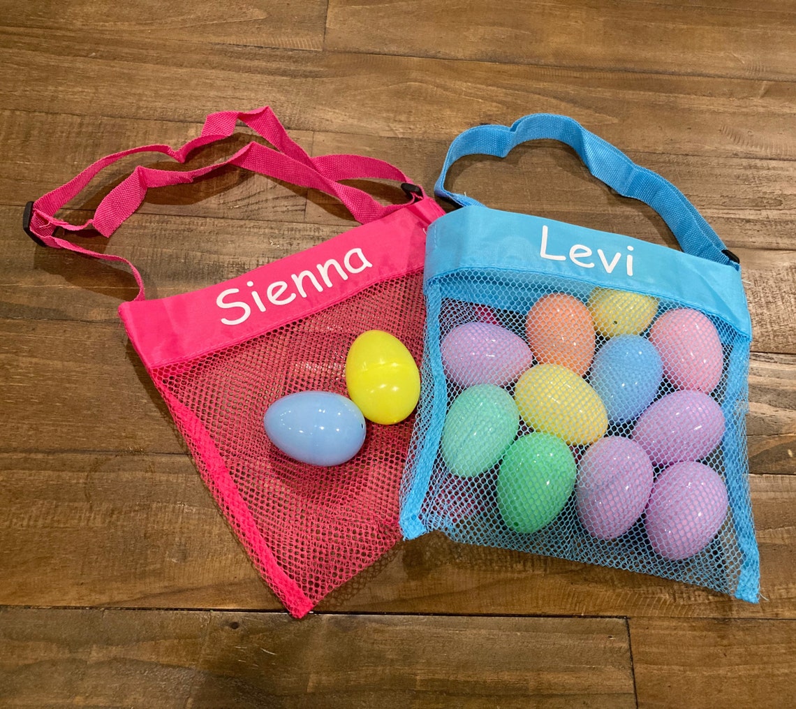 Personalized Mesh Seashell Collecting Bag - Shell Tote- Valentine ...