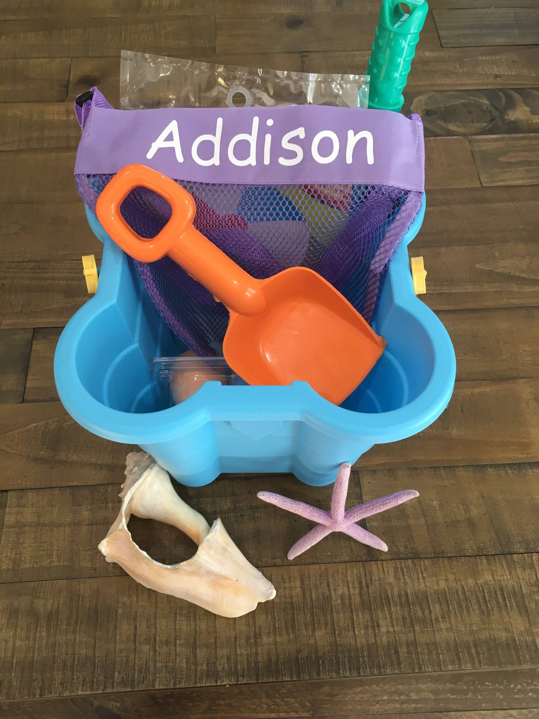 Personalized Mesh Seashell Collecting Bag - Shell Tote- Valentine ...