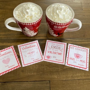 PRINTABLE Valentine's Day Hot Chocolate Packet Cards - Editable - Etsy