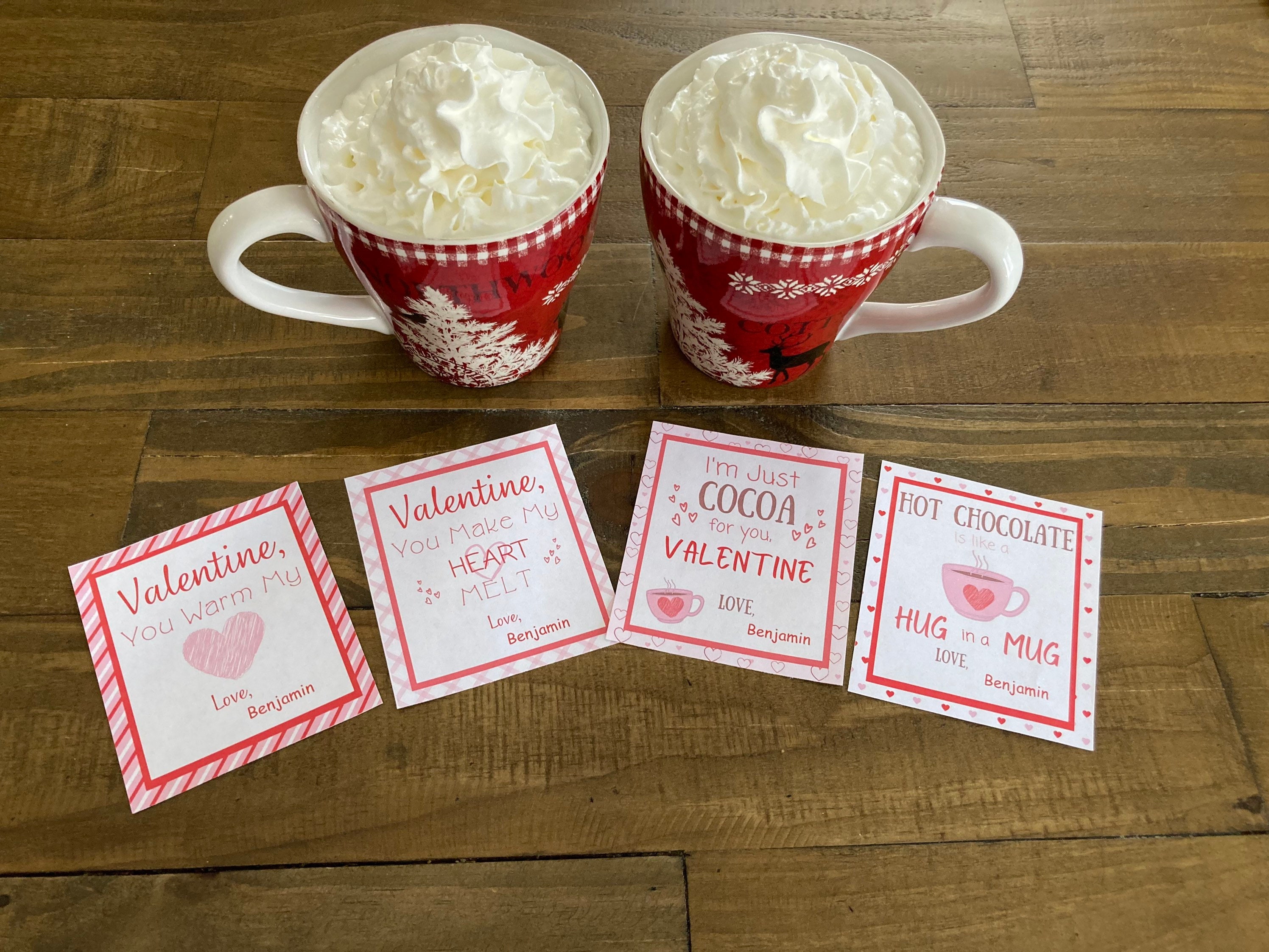 PRINTABLE Valentine's Day Hot Chocolate Packet Cards - Editable - Etsy