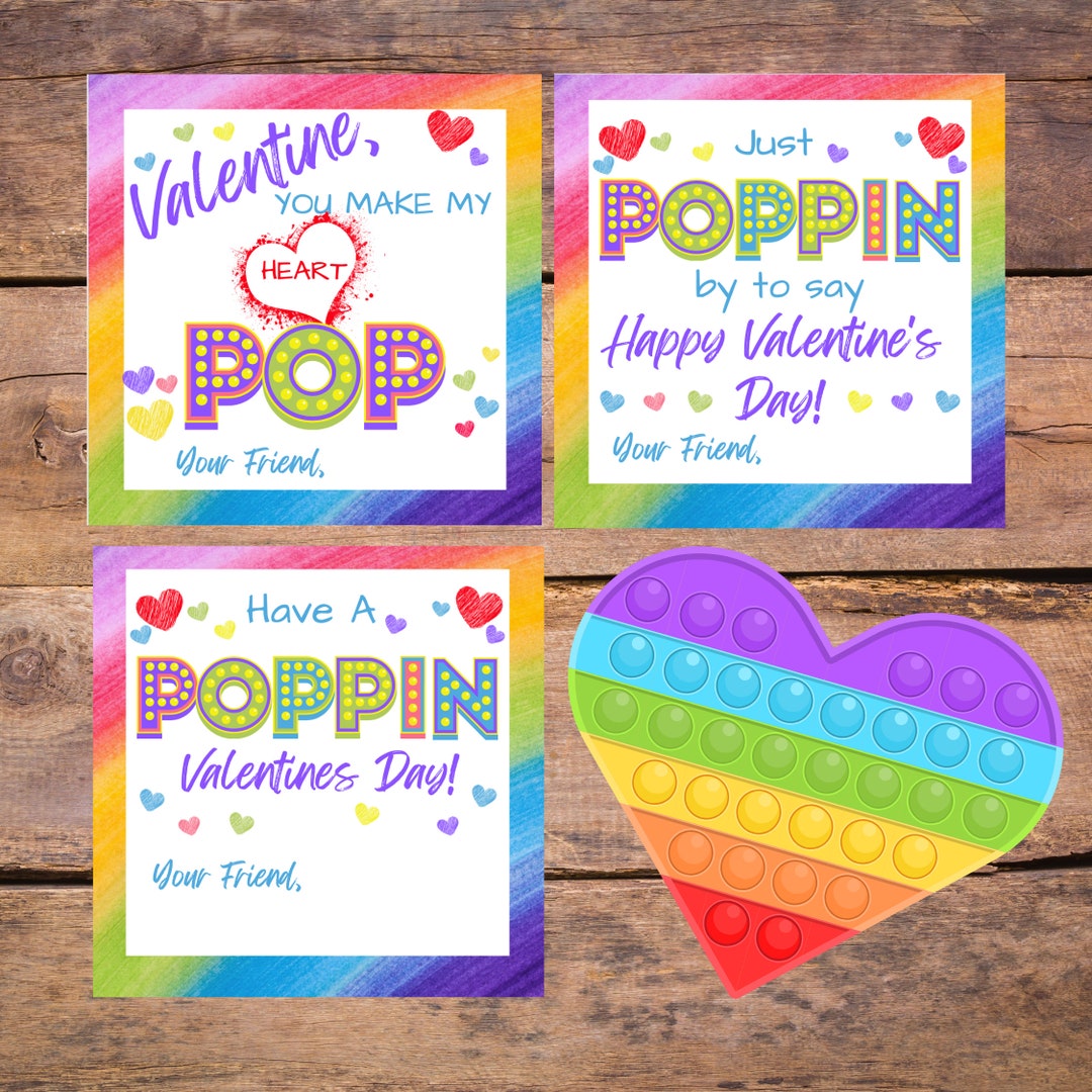 PRINTABLE Valentine's Day POPPIT Cards Editable - Etsy