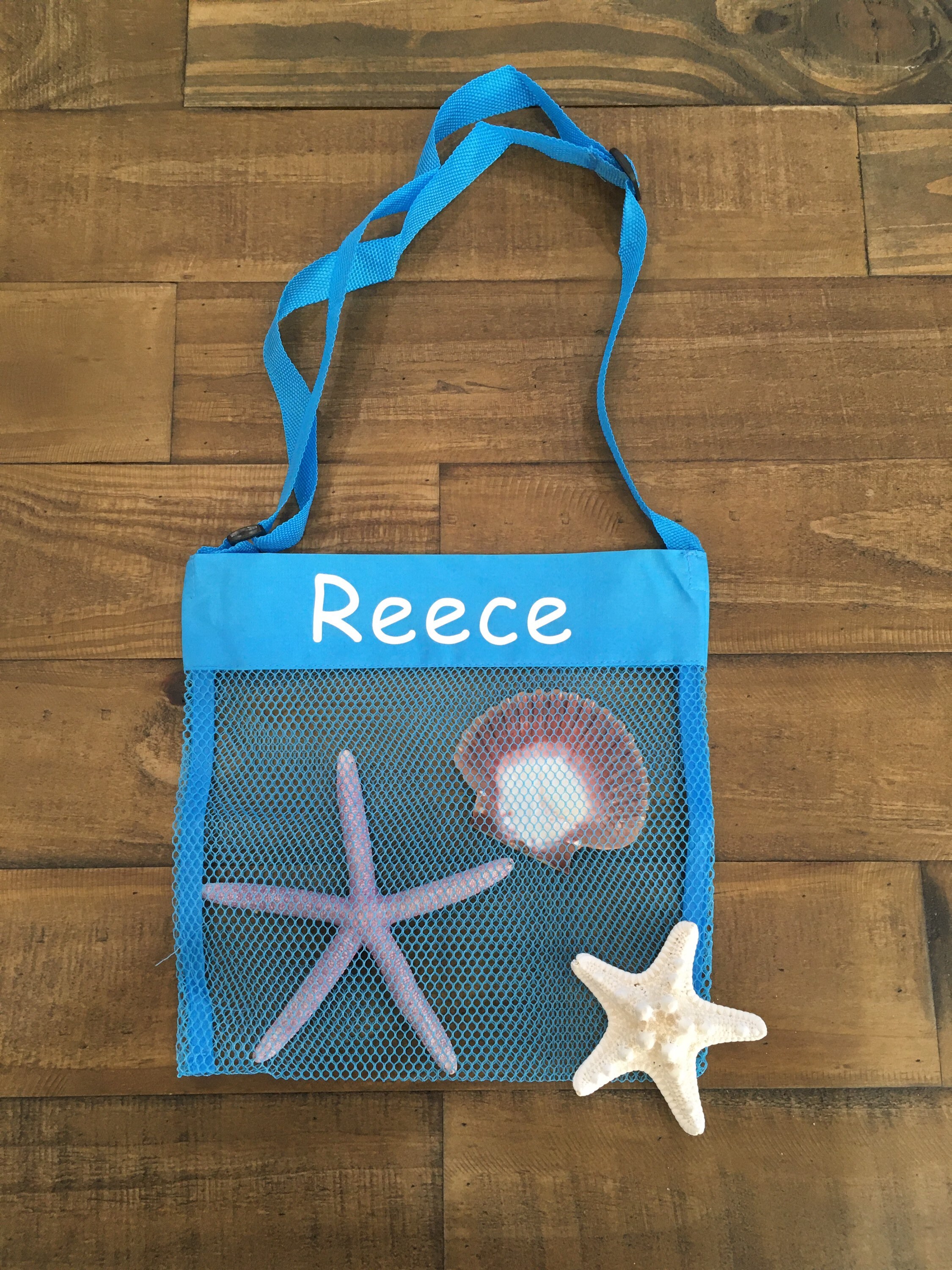 Personalized Mesh Seashell Collecting Bag - Shell Tote- Valentine ...