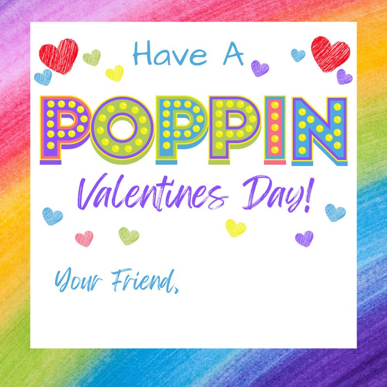 PRINTABLE Valentine's Day POPPIT Cards - Editable - Etsy