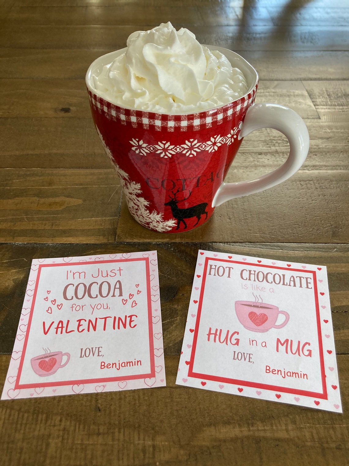 PRINTABLE Valentine's Day Hot Chocolate Packet Cards - Editable - Etsy