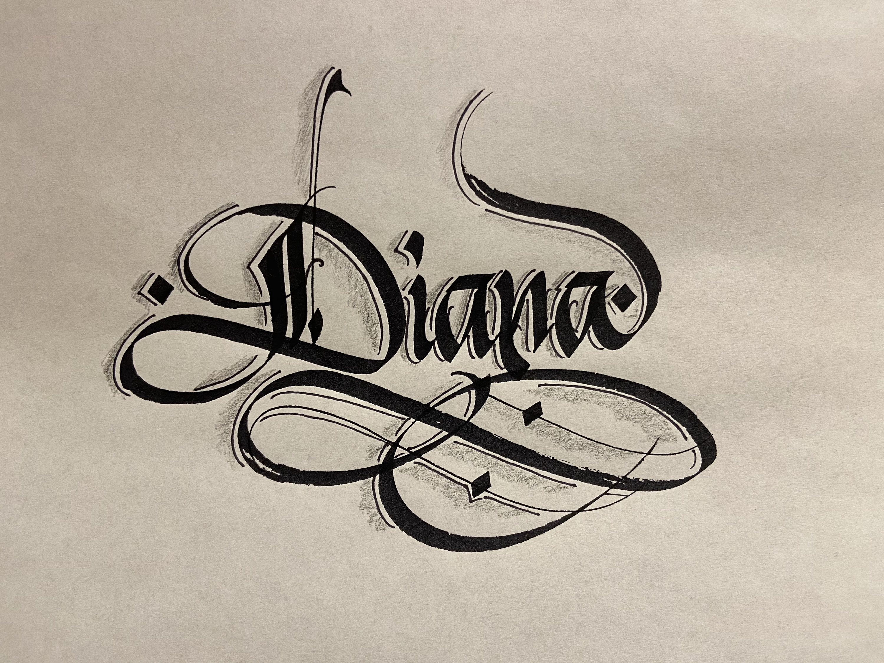 Custom Tattoo Lettering Calligraphy Design in Calligraphy Digital File ...