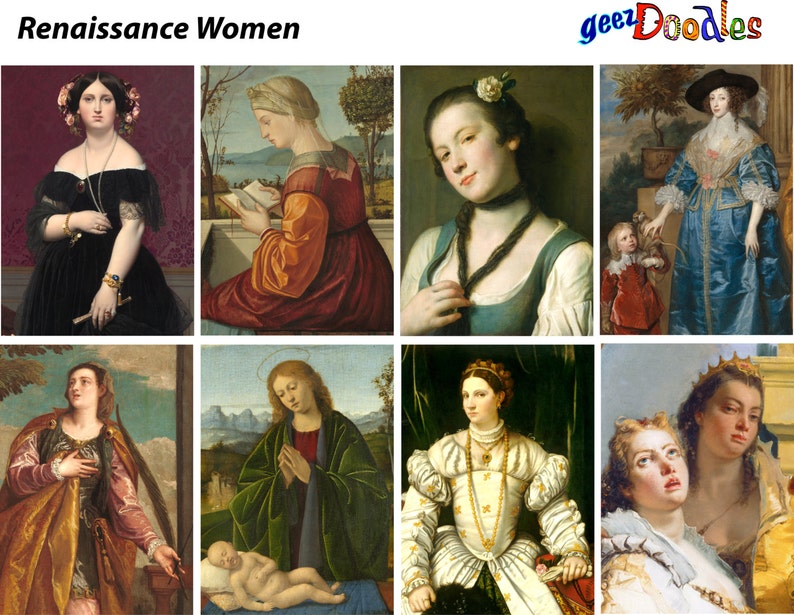 Renaissance Women Collage Sheet ~ Women From Renaissance Paintings for ...