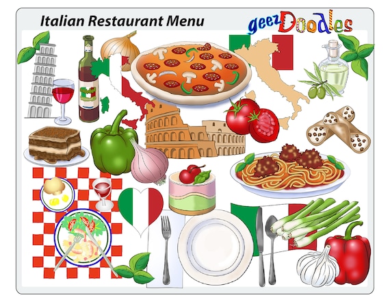 Italian Food Graphic Design Pack Illustrations Graphics for - Etsy