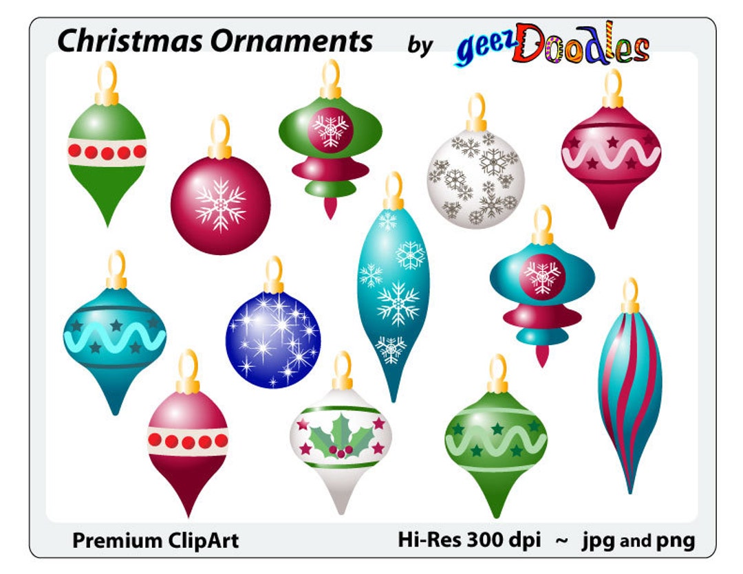 Christmas Clip Art Christmas Ornaments Clipart Shiny Xmas Decorations ...