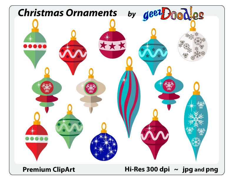 Christmas Clip Art ~ Christmas Ornament Clipart ~ Xmas Decorations for ...