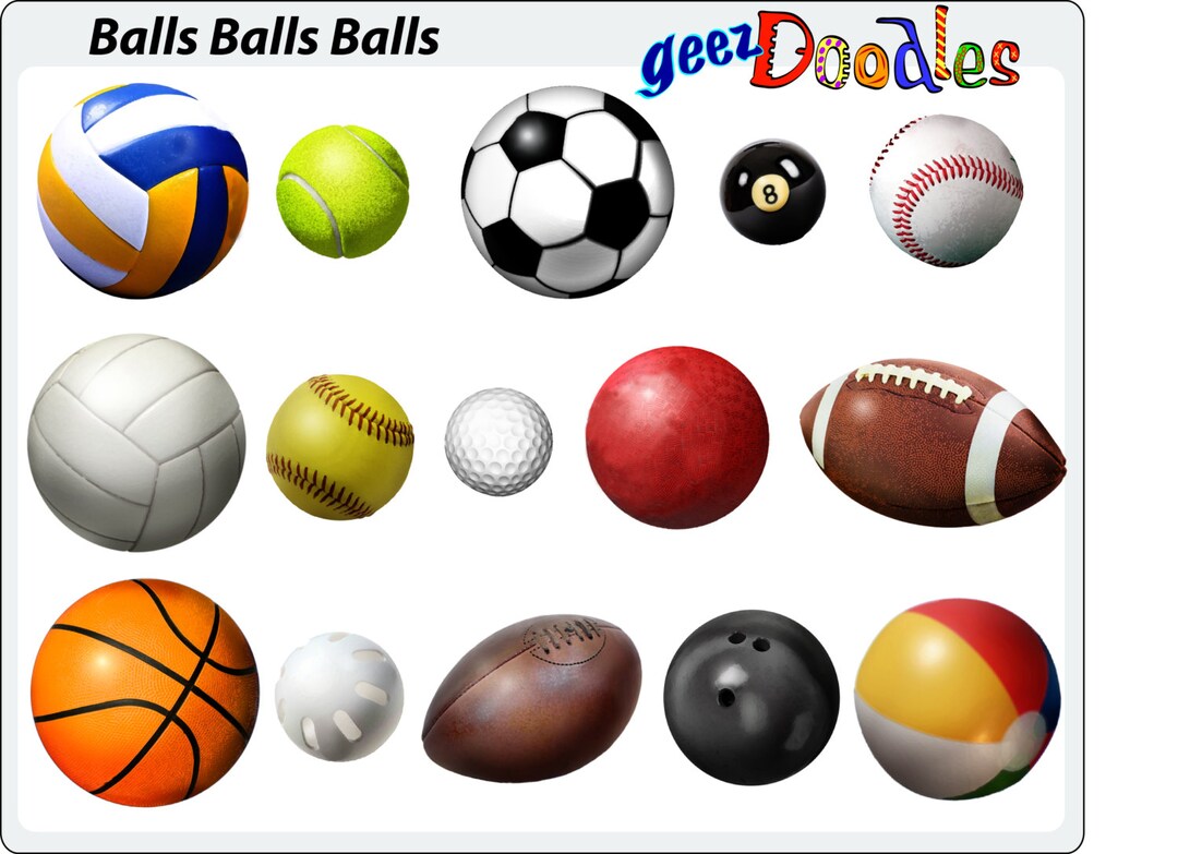 Sports Balls Clipart ~ Sporting Goods Balls in a Watercolor Style ...