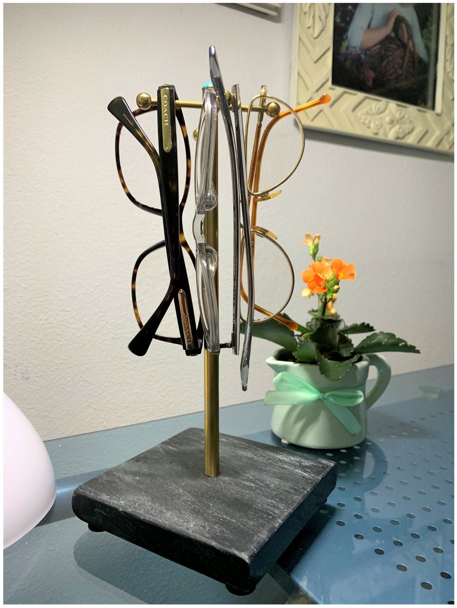 Desk Eyeglass Holder Stand Sunglasses Organizer Reading Etsy Nederland
