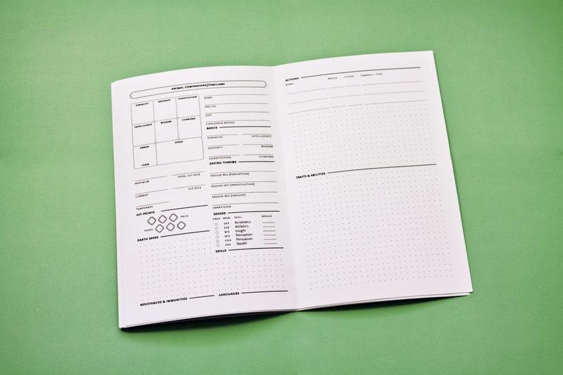 Minimal Wizard Journal for Dnd 5e - Printable/fillable Pdf ...