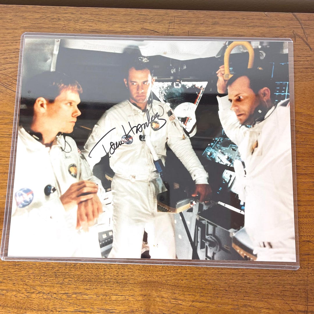 Vintage Tom Hanks Apollo 13 Autographed Signed Color Photograph, 8x10, With Kevin Bacon, Bill ...