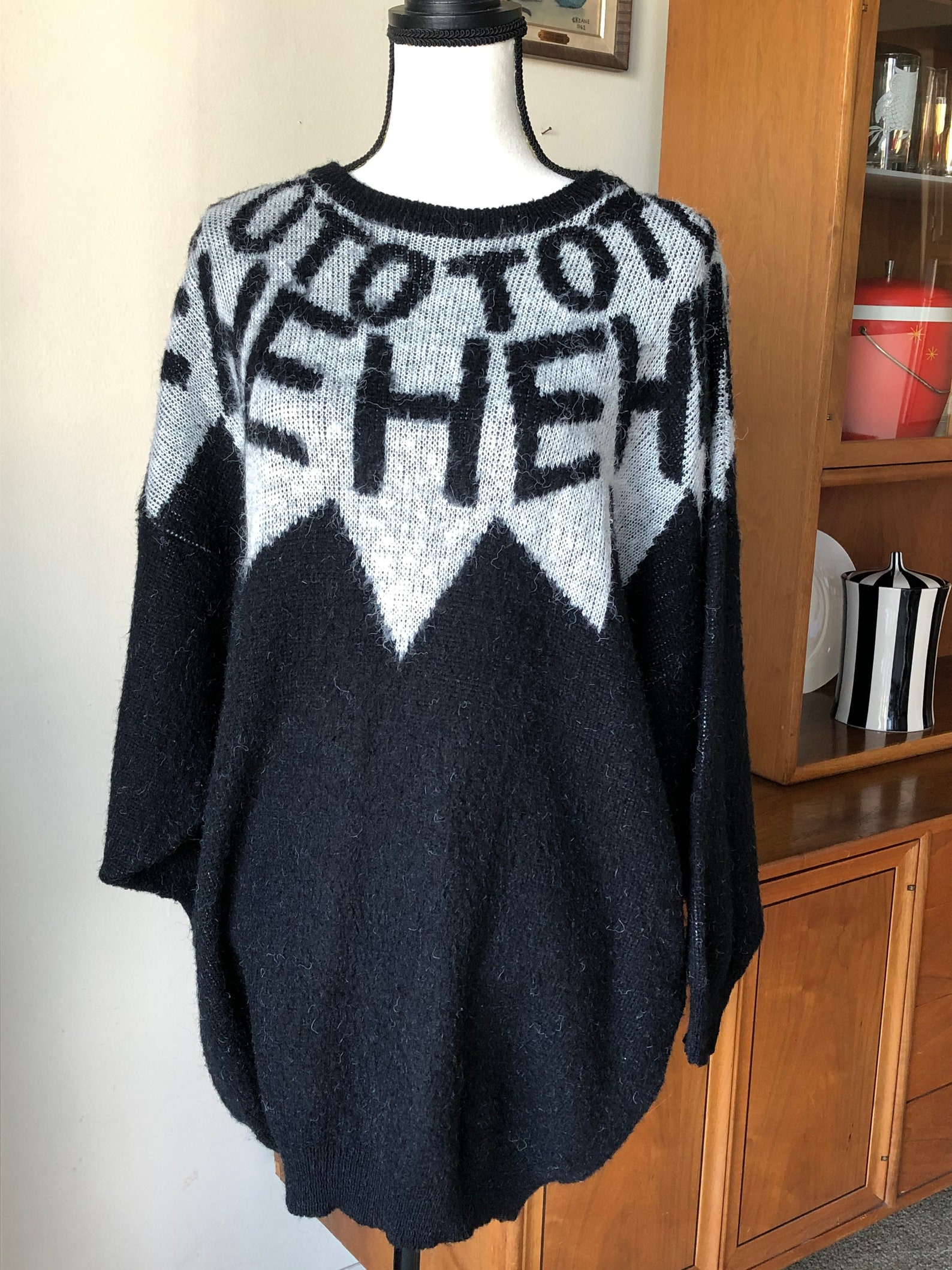 Vintage Long, Oversized 80’s Sweater by Tokyo New Mode Furry, Fuzzy ...
