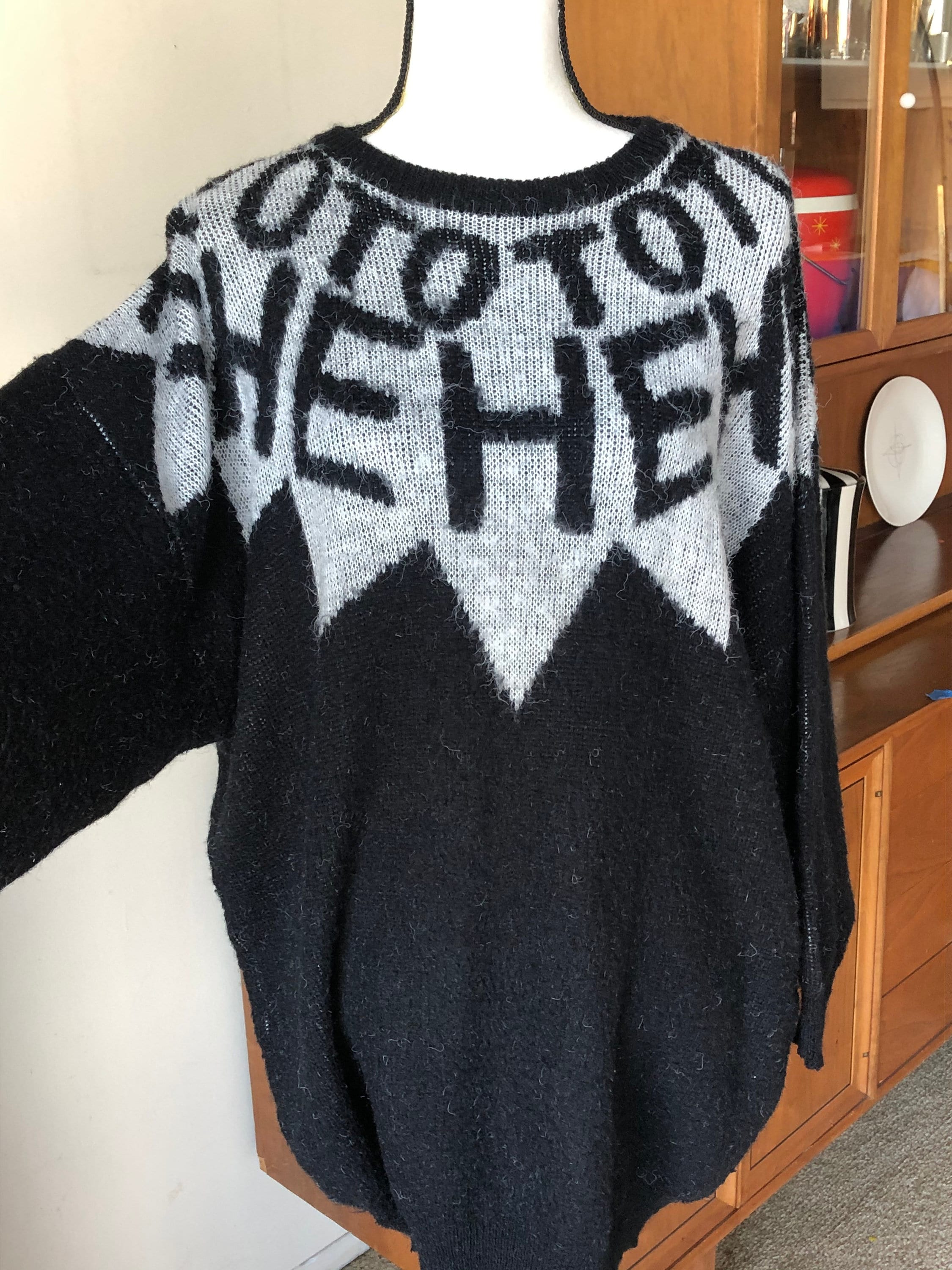 Vintage Long, Oversized 80’s Sweater by Tokyo New Mode Furry, Fuzzy ...