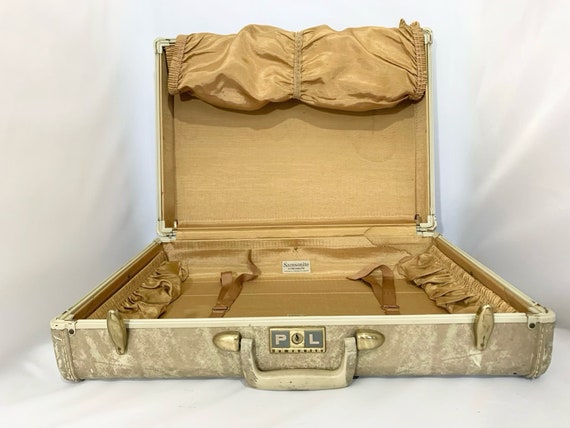 Samsonite Streamlite Cream Marbled Suitcase, Vintage … - Gem
