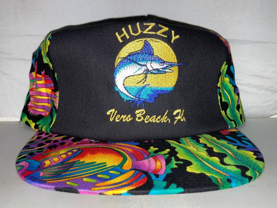 Vintage Huzzy Vero Beach Strapback Hat Cap Hipster Rare 90s Beach All ...